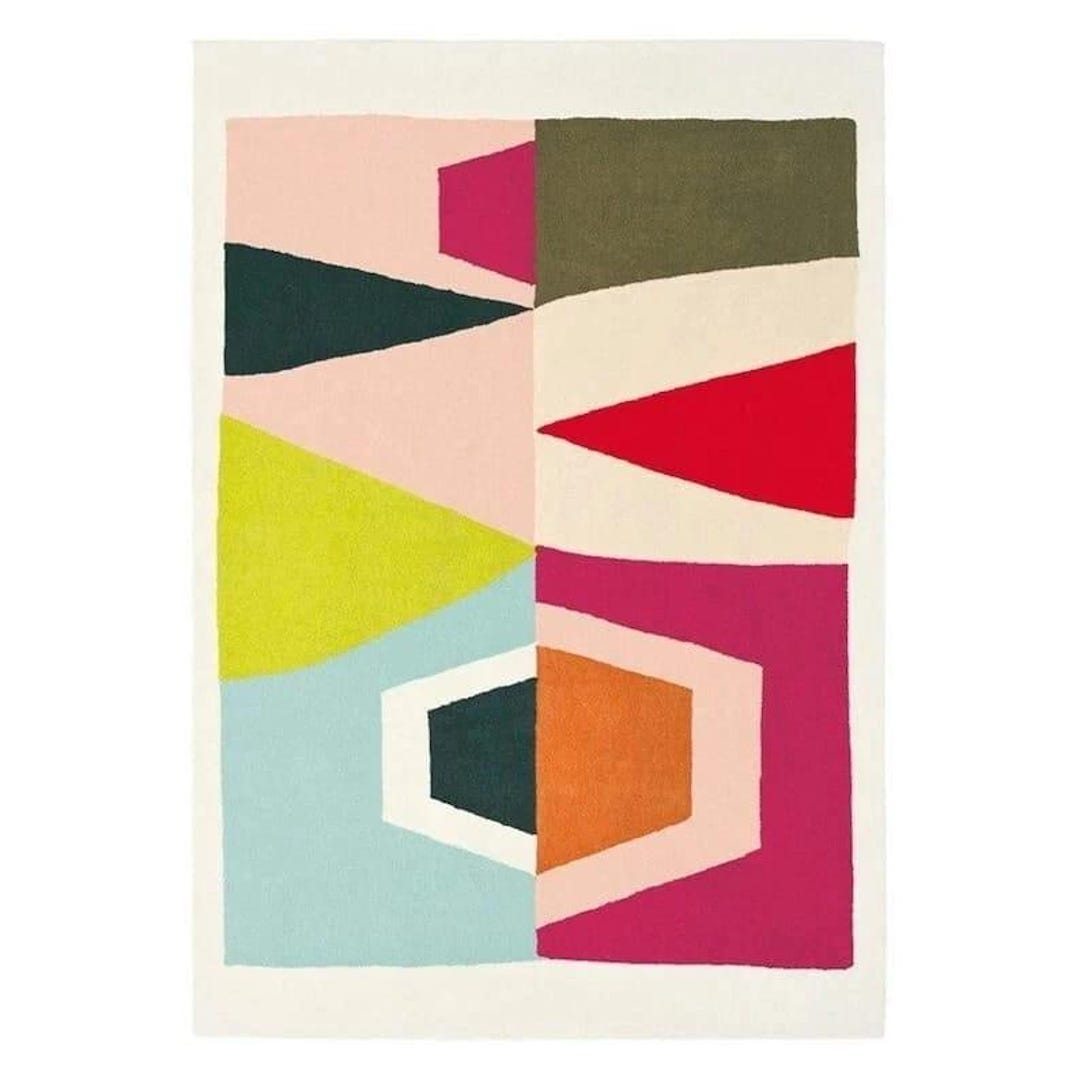 Modern Geometric Color Block Rug | Hand Tufted Carpet | Abstract Art ...