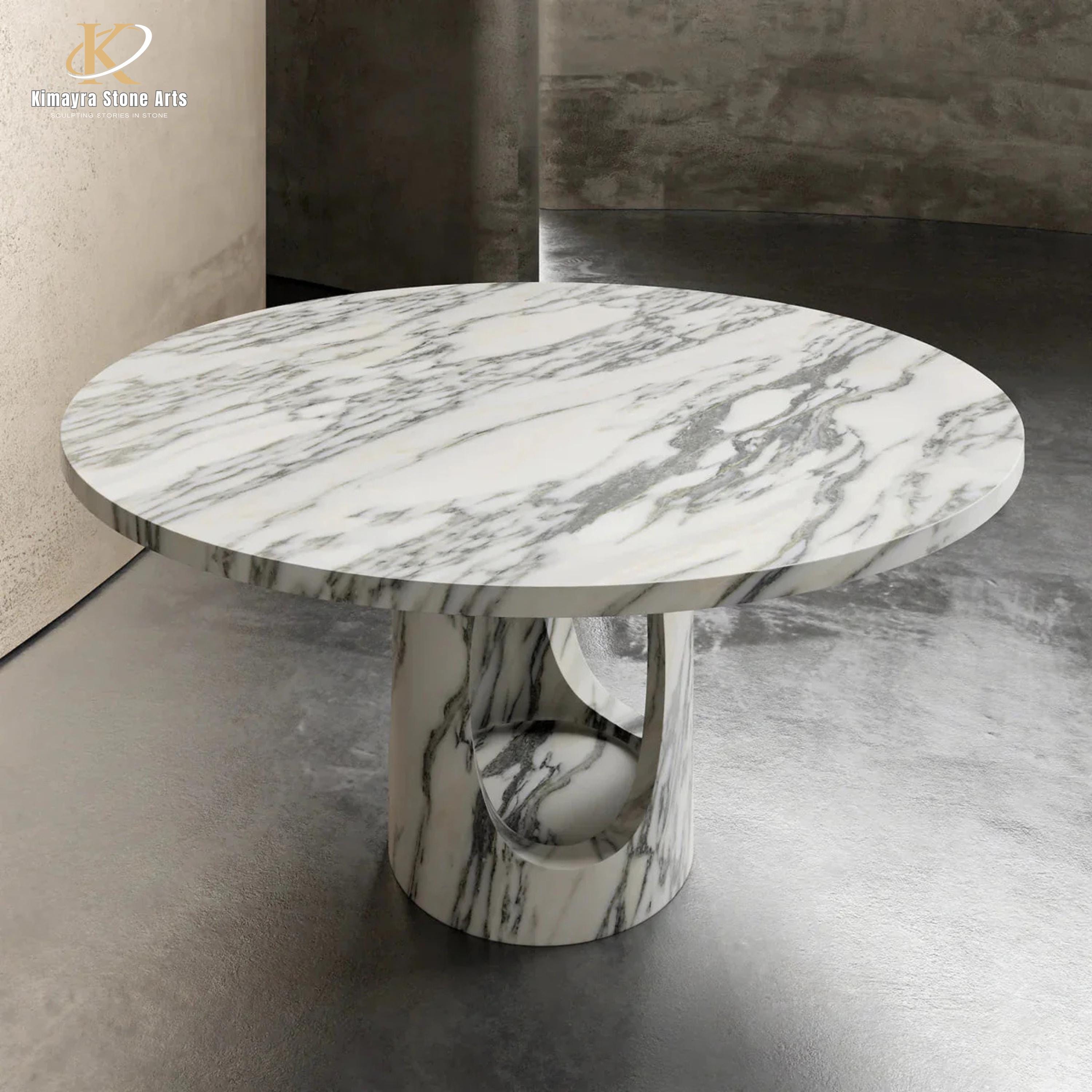Arabescato Marble Dining Table | Luxurious Italian White Marble Table ...