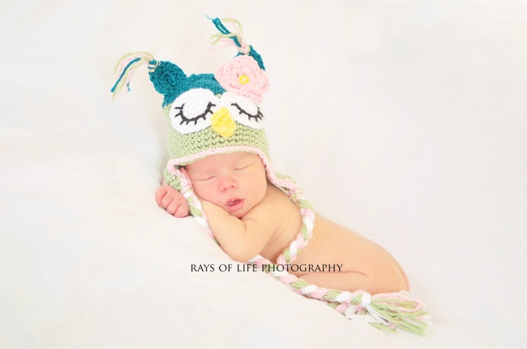 Baby Owl Hat, Big Sleepy Eyes and Beak, Newborn Photo Props, Bird Hats ...