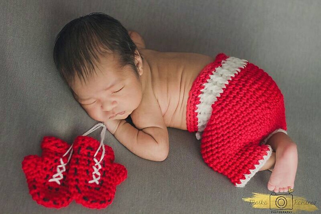 Boxing Shorts and Gloves, Newborn Photo Prop, Sport Sets for Baby ...