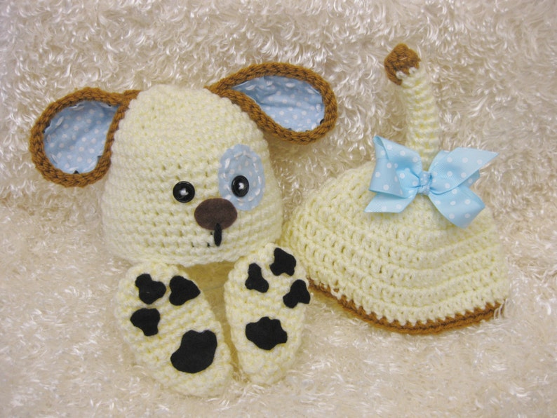 Crochet Puppy Hat Diaper Topper and Bone - Etsy