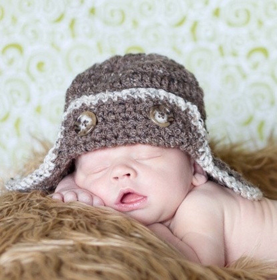 Aviator Earflap Hat and Diaper Cover Newborn Photo Prop - Etsy