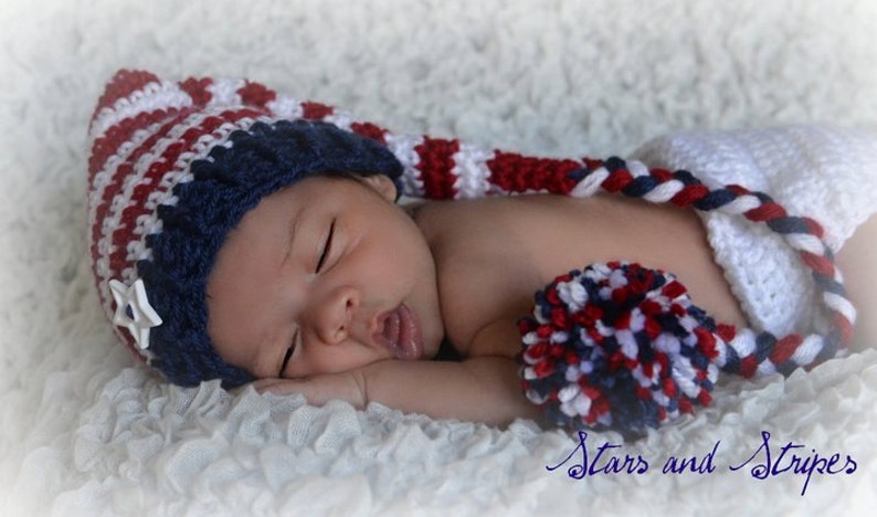 Patriotic Star Hat Nautical Red-white-blue Tassel Elf Hat - Etsy