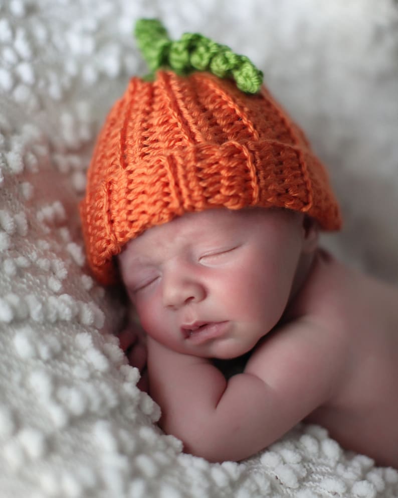 Orange Pumpkin Hat With Stem, Halloween Costume, Fall Hats ...