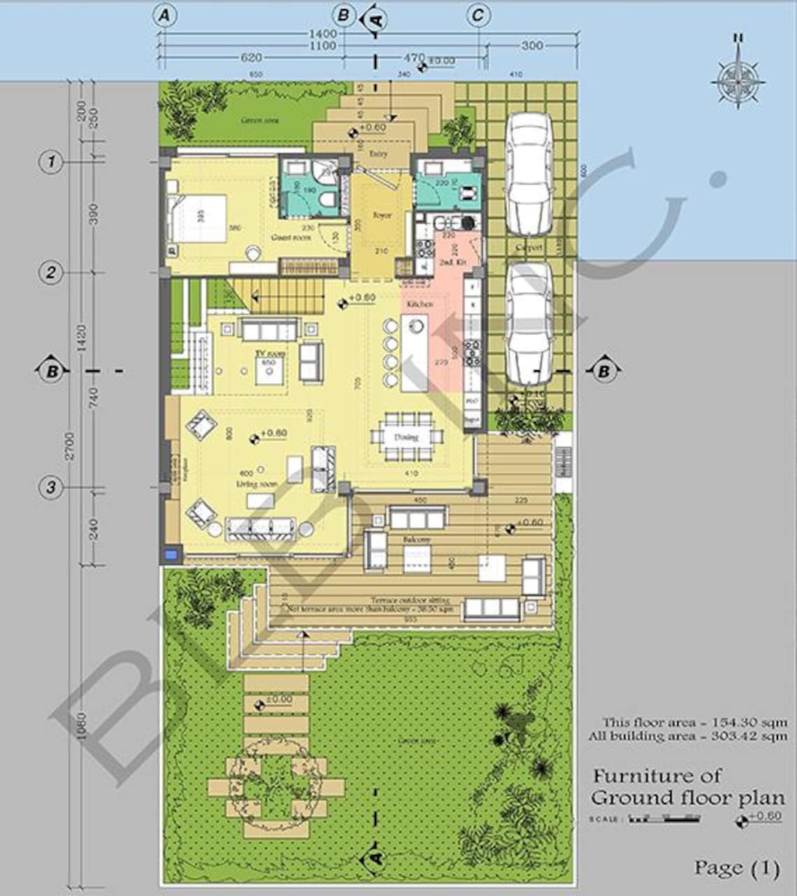Modern 2-story Villa Plan: 3-bedroom House With Roof Garden (PDF + 3D ...