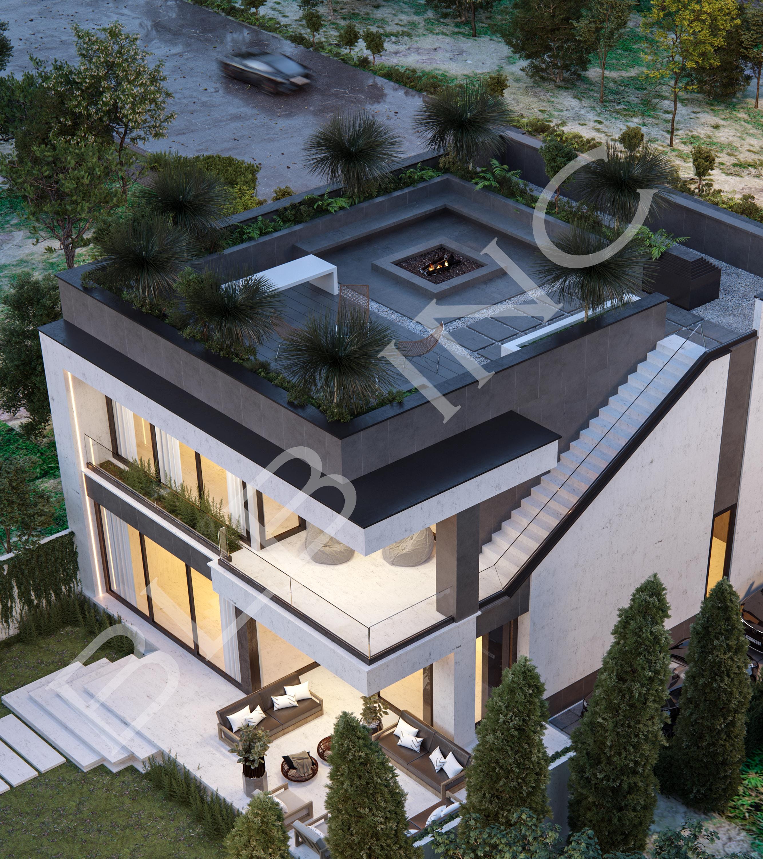 Modern 2-story Villa Plan: 3-bedroom House With Roof Garden (PDF + 3D ...