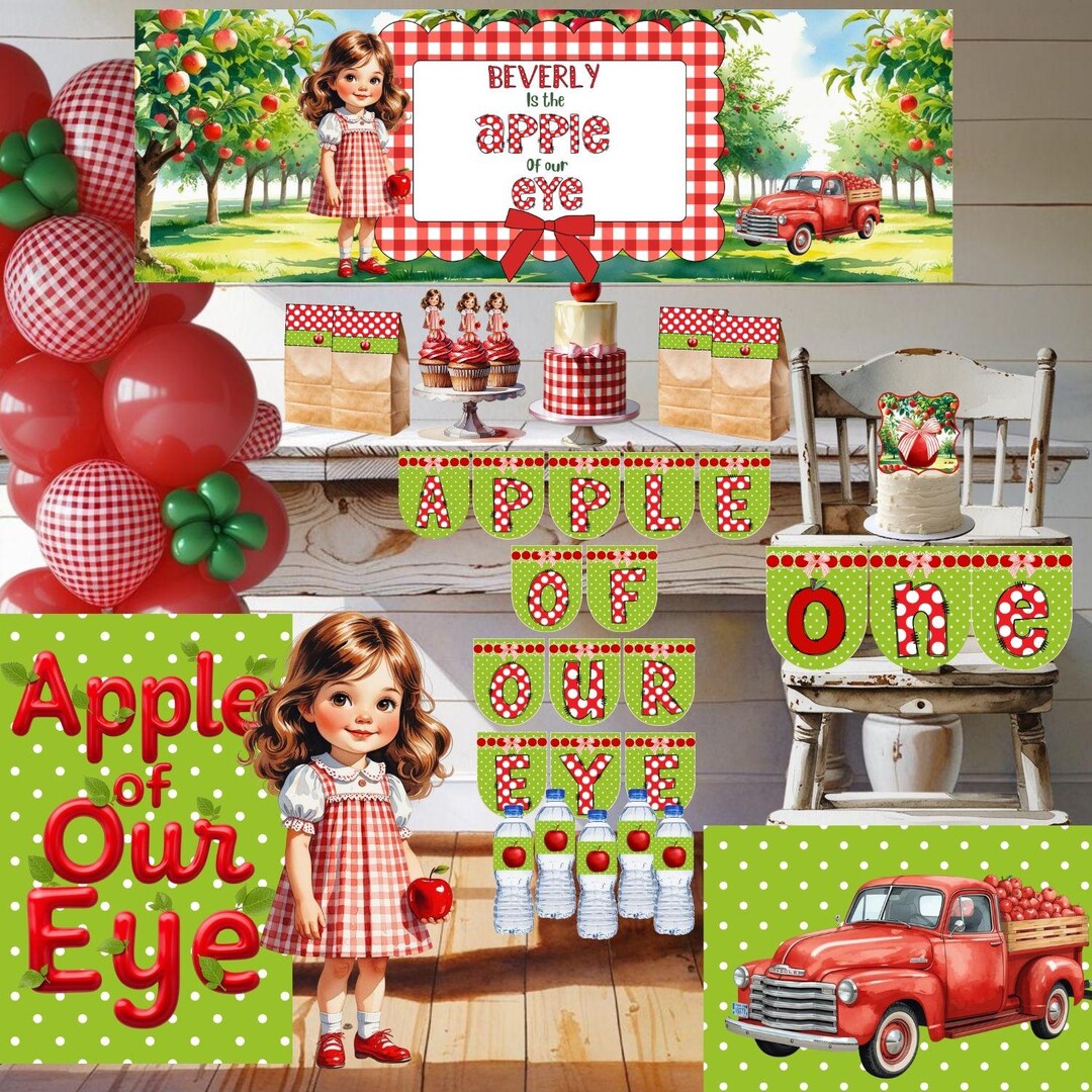 Editable Apple Orchard Birthday Party | Printable Apple of Our Eye ...