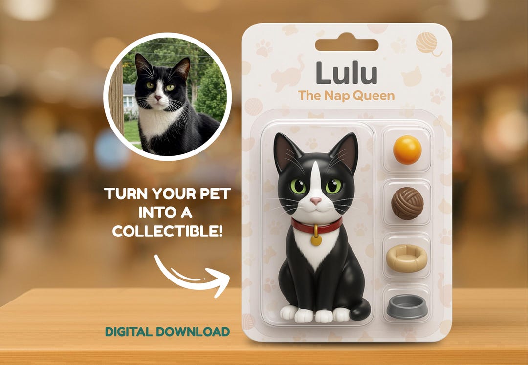 Custom Pet Action Figure, Personalized Cat Figurine, Custom Toy Figure ...