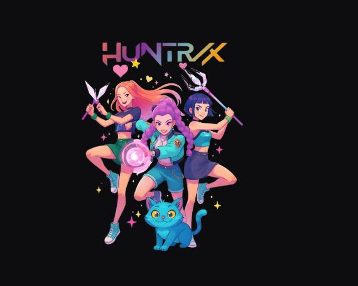 Huntrix Kpop Demon Hunters PNG, Kpop Idol Group Shirt Design, Girl ...