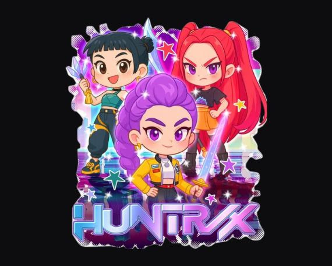 Huntrix Kpop Demon Hunters PNG, Kpop Idol Group Shirt Design, Girl ...