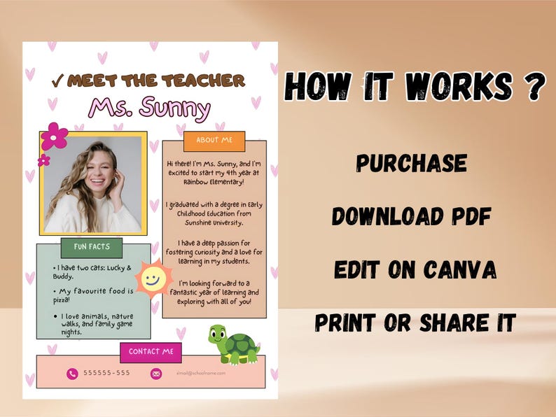 Editable Meet the Teacher Template: Back to School Teacher Intro ...