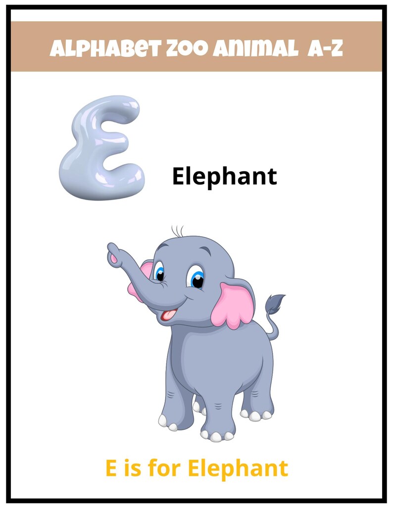 Alphabet Zoo Animal A–Z Flash Cards - Etsy
