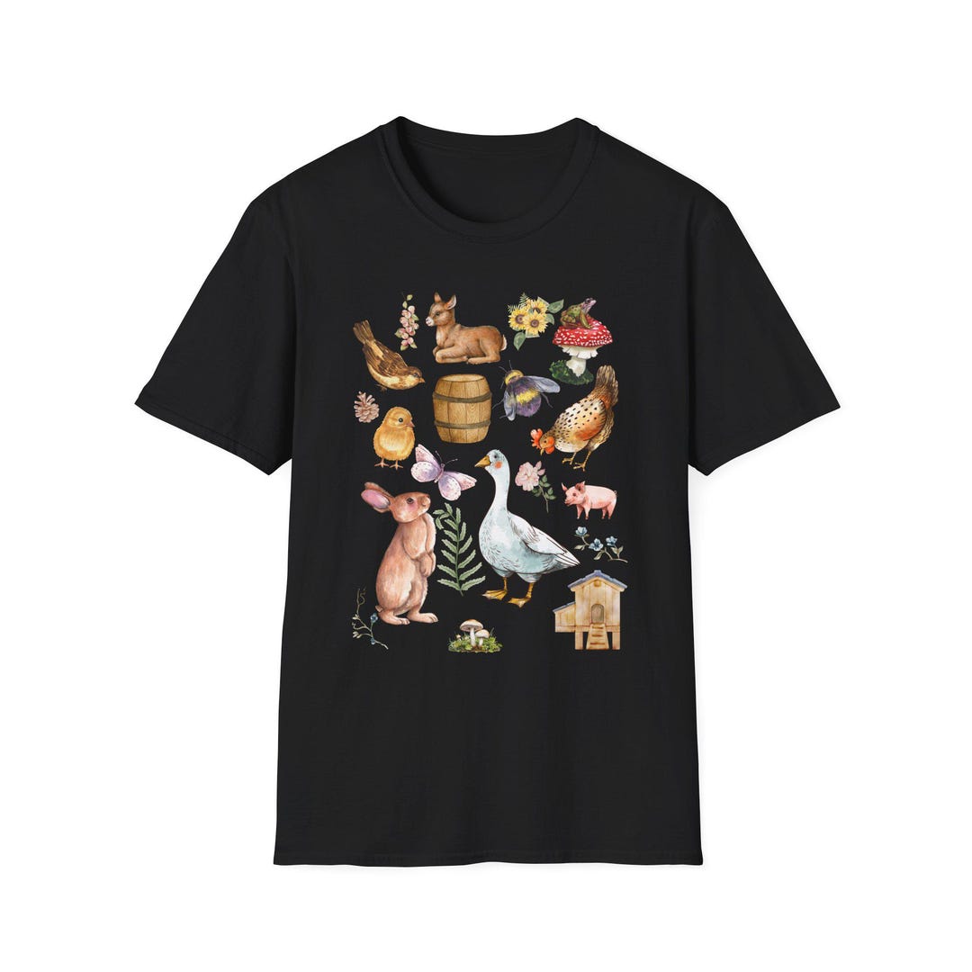 Farm Animal Shirt Cottagecore Farm Tee Vintage Animal Graphic Shirt ...