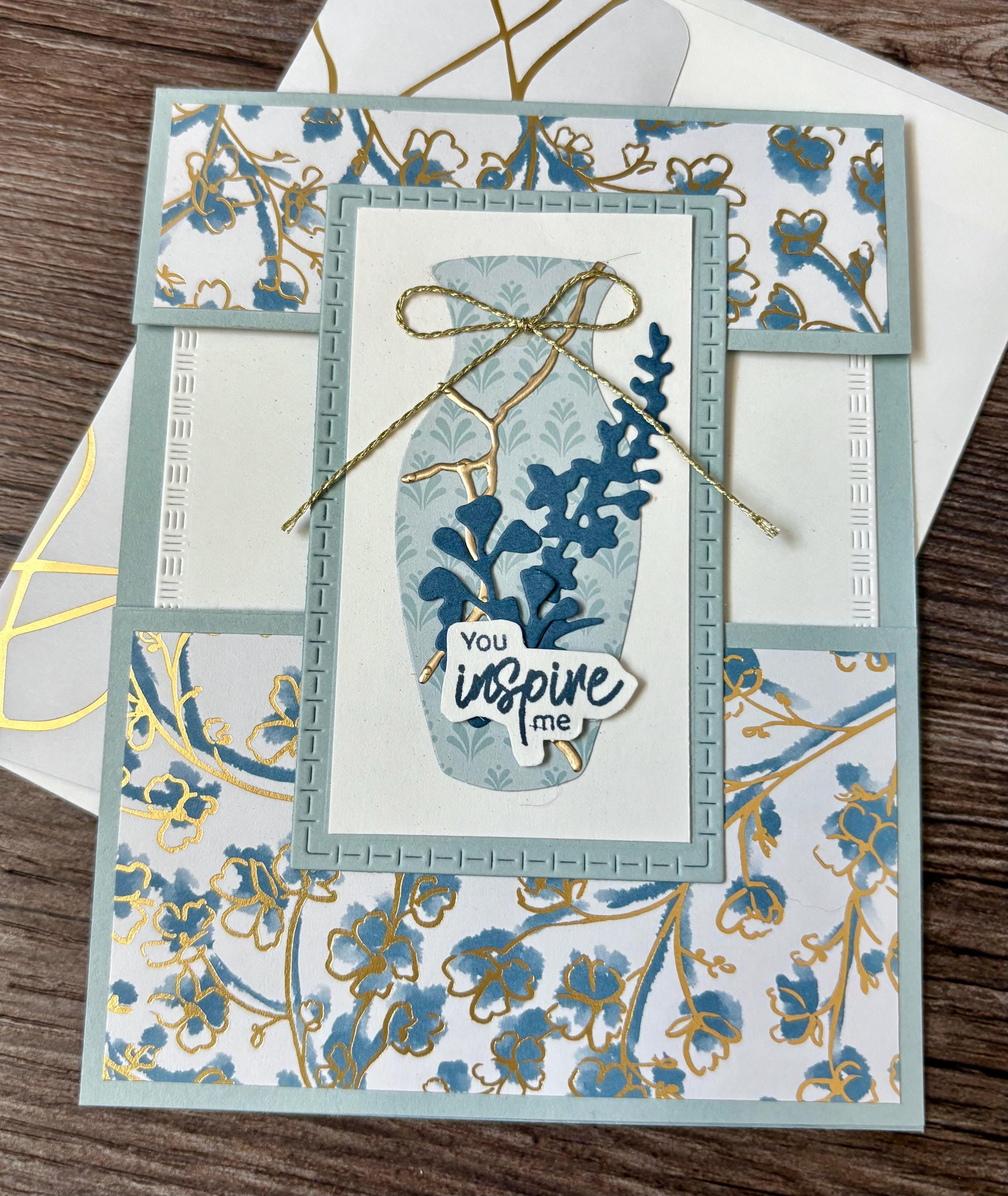 Kintsugi Handmade Greeting Card Set Asian Inspired Cards for Friend ...