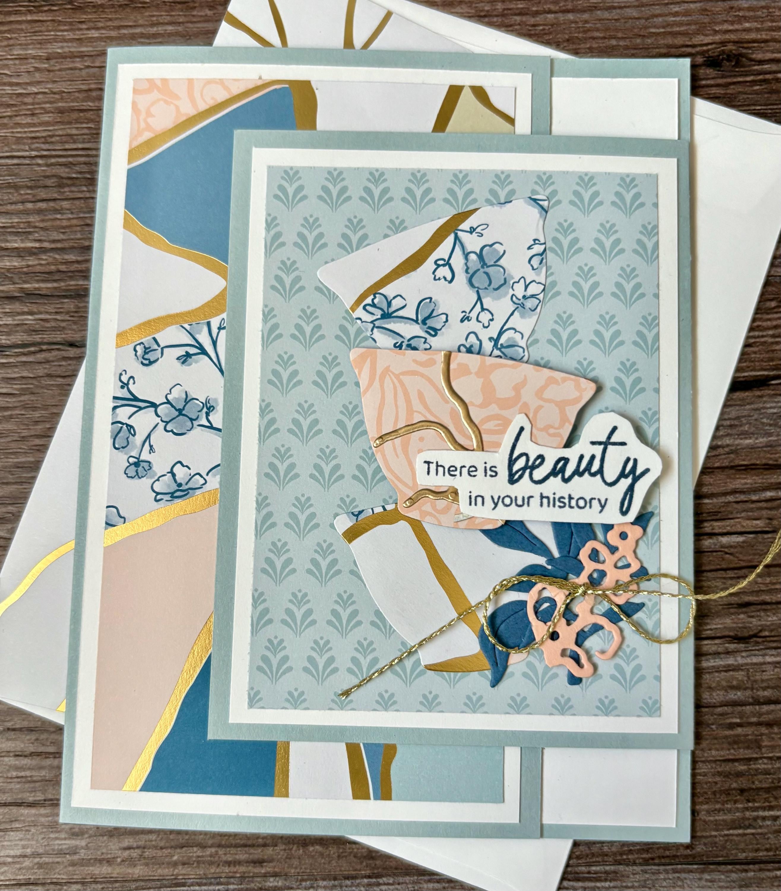 Kintsugi Handmade Greeting Card Set Asian Inspired Cards for Friend ...