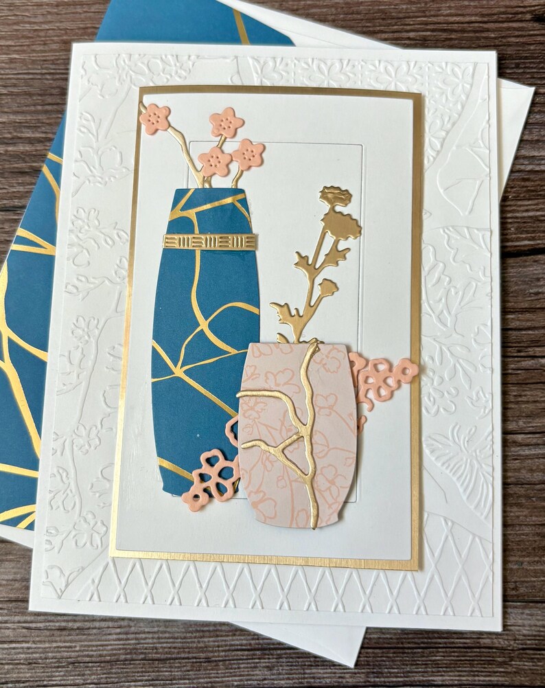 Kintsugi Handmade Greeting Card Set Asian Inspired Cards for Friend ...