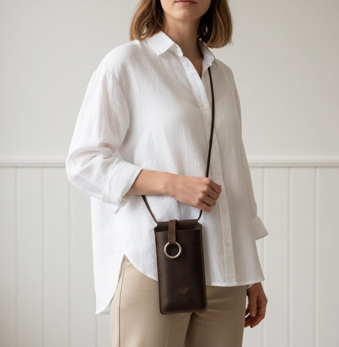 Leather Phone Bag, Leather Phone Pouch, Crossbody Phone Bag, Small ...