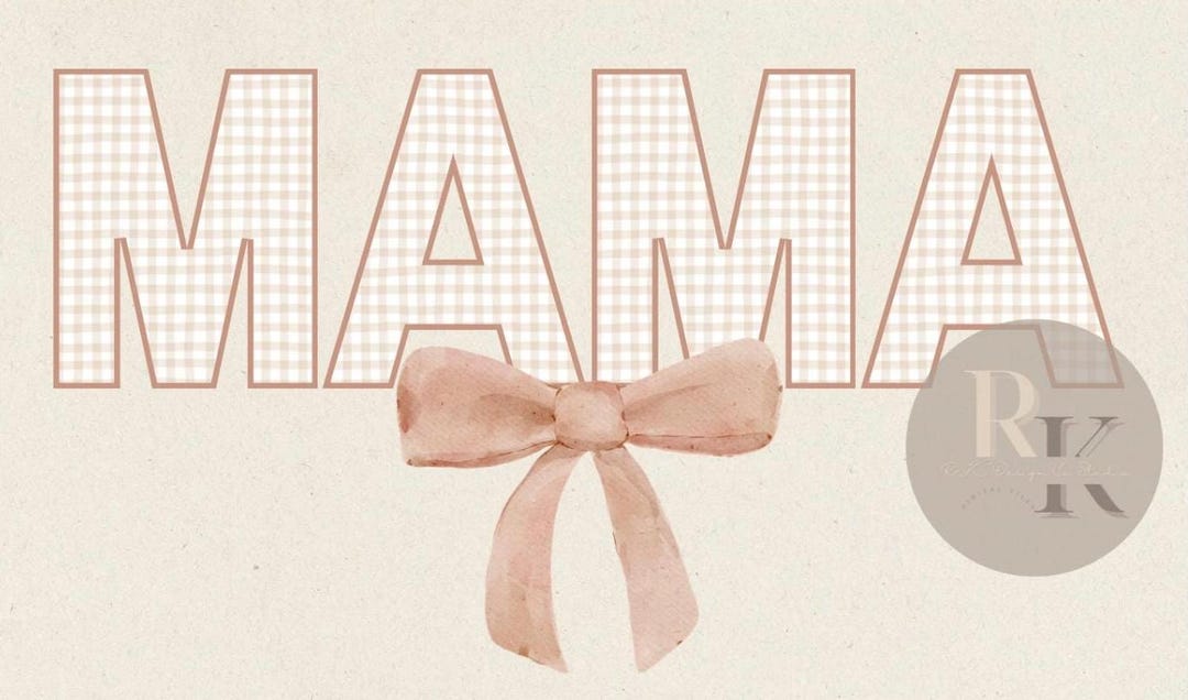 Mama Brown Gingham PNG | Digital Download for Sublimation, Digital ...
