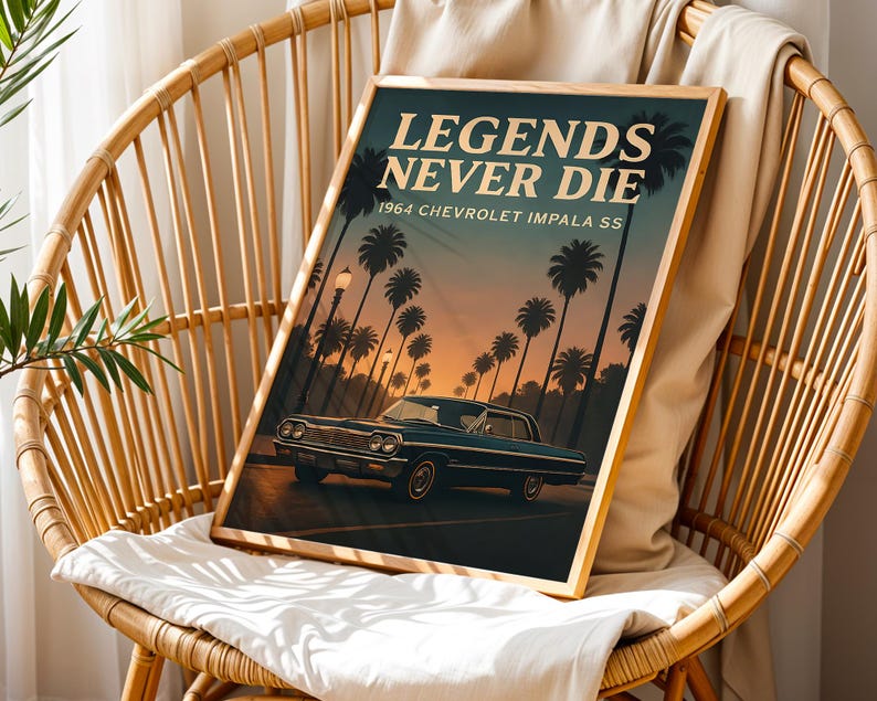 Vintage Muscle Car Poster Set, Classic Car Wall Art Prints, Retro ...