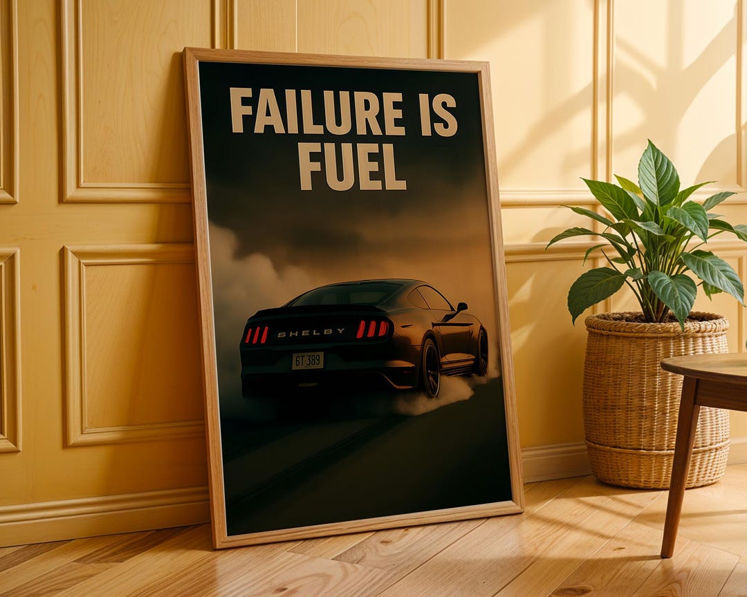 Mustang GT Burnout Poster: Motivational Muscle Car Art (digital ...