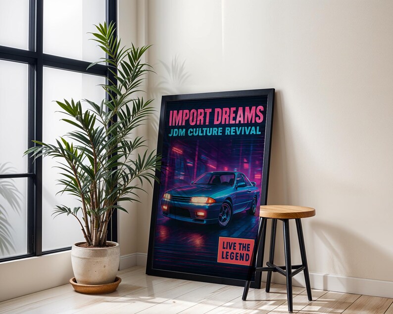 Nissan Skyline GT-R R32 Poster: Neon JDM Car Art (digital Download) - Etsy