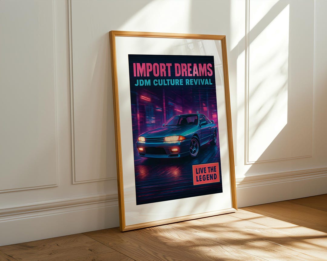 Nissan Skyline GT-R R32 Poster: Neon JDM Car Art (digital Download) - Etsy