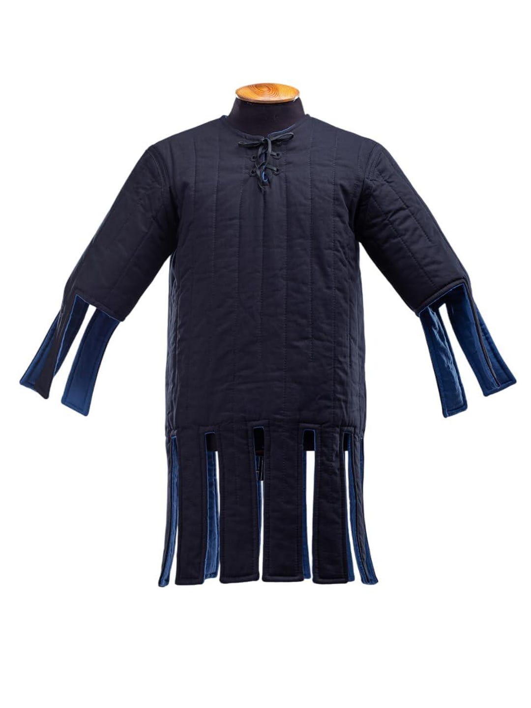 Quilted Gambeson Black Navy Medieval Padded Armor Tunic. - Etsy