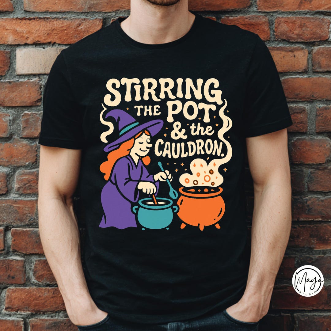 Funny Witch PNG | Stirring the Pot and the Cauldron | Halloween ...