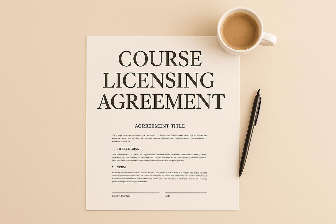 Editable Course License, Digital Training Agreement, Online Content ...