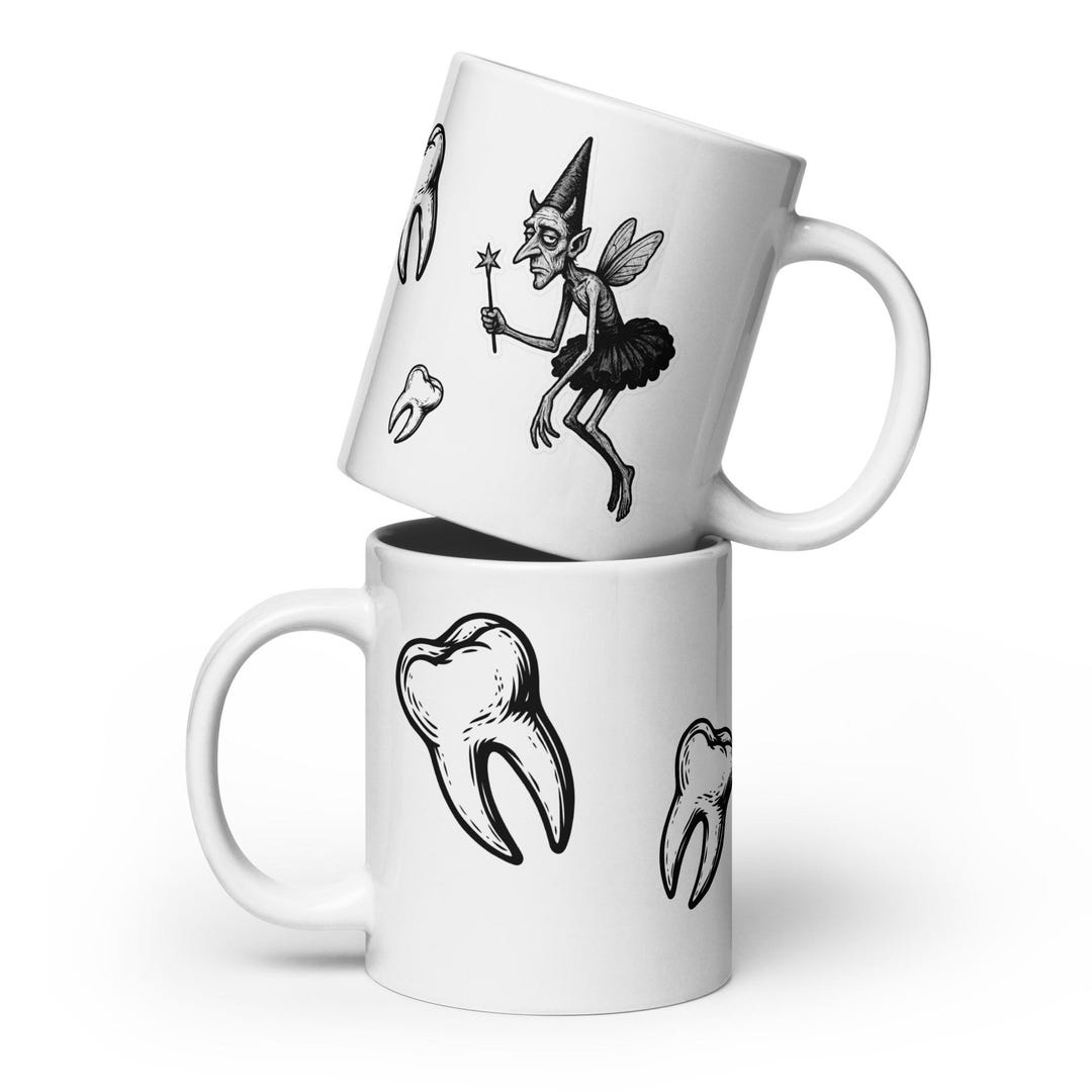 Gothic Demon Tooth Fairy Mug – Sarcastic Dark Fantasy Art - Etsy