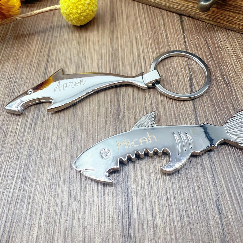Custom Shark Keychain Bottle Opener,groomsman Gift,wedding Party Gift ...