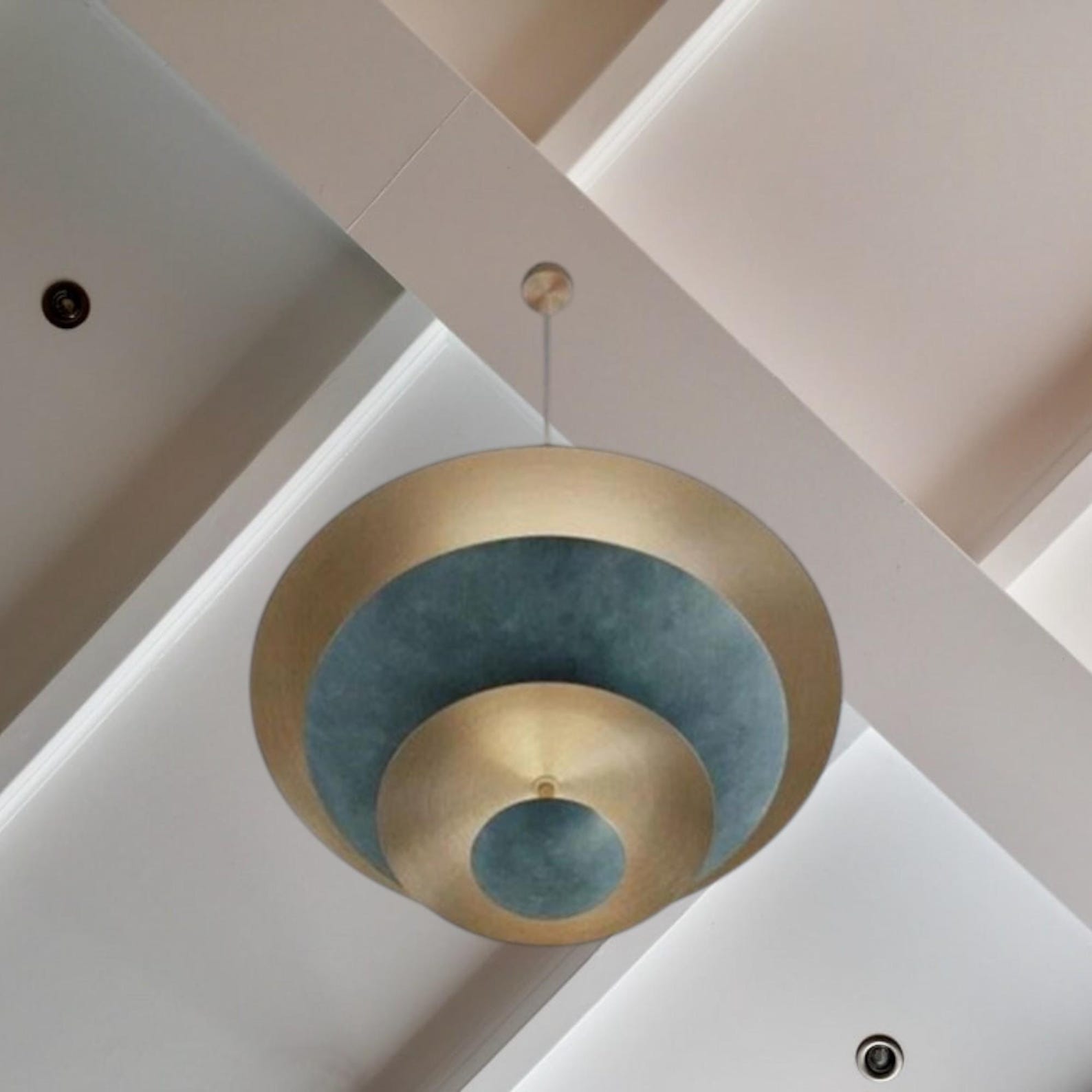 Mid-century Modern Layered Disc Chandelier | 6-light Brass Pendant ...
