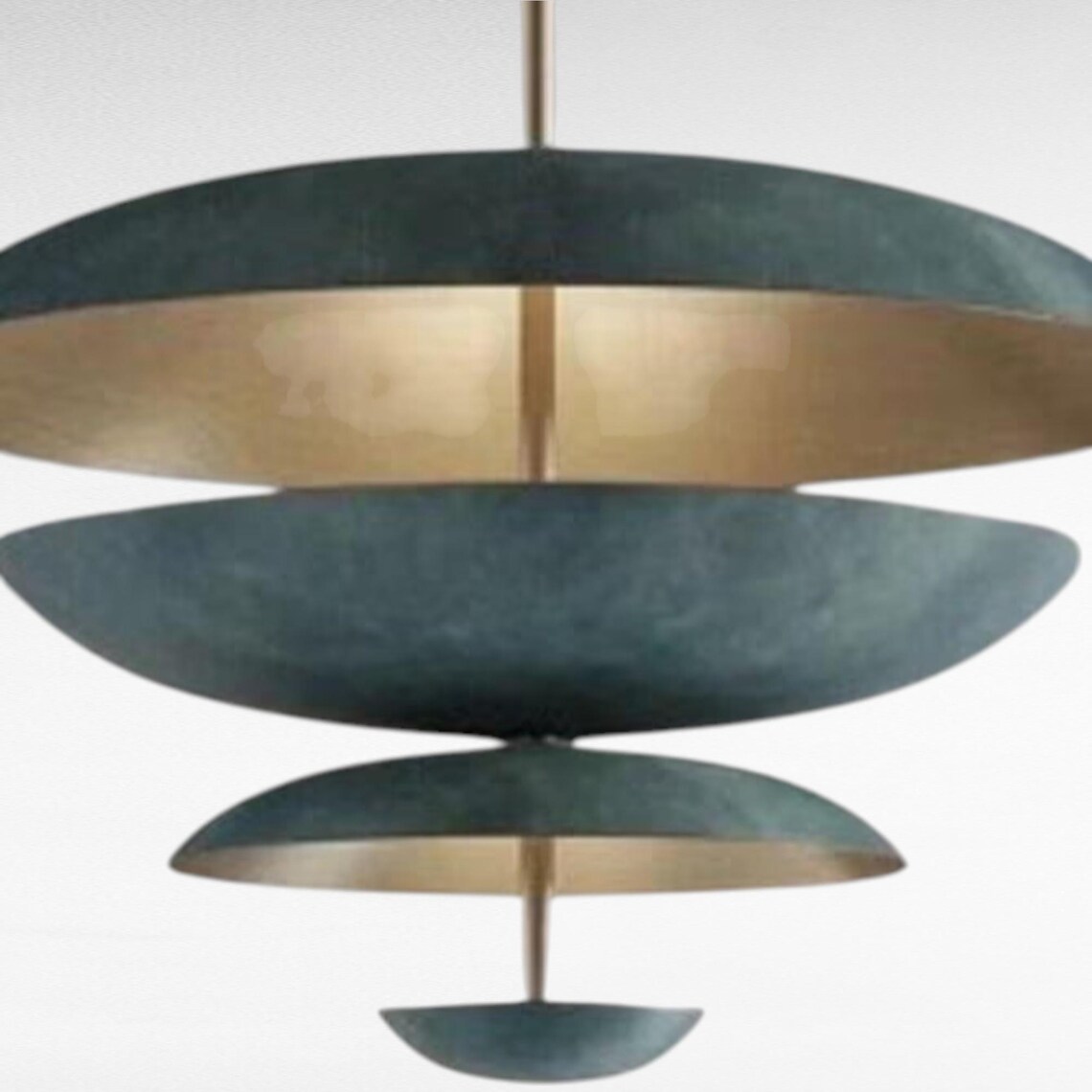 Mid-century Modern Layered Disc Chandelier | 6-light Brass Pendant ...