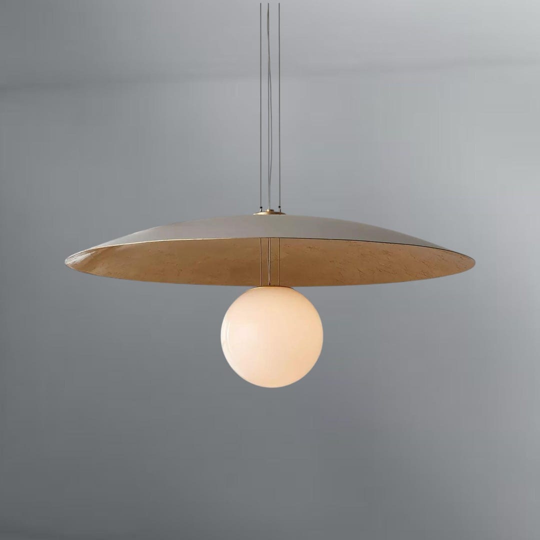 Modern Brass Disc Pendant Light | Mid Century Italian Globe Sputnik ...