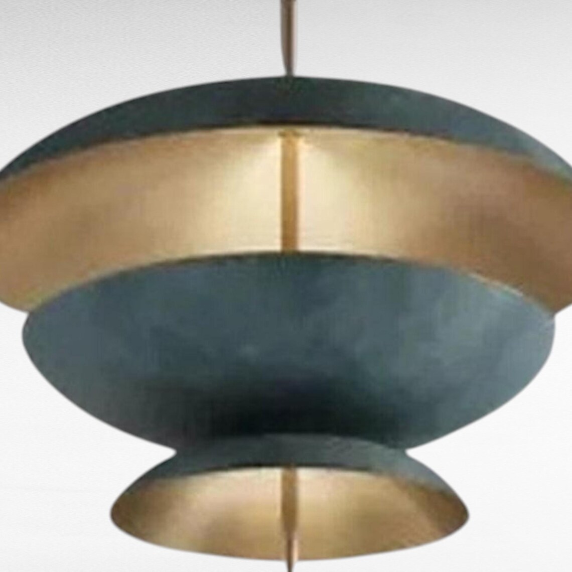 Mid-century Modern Layered Disc Chandelier | 6-light Brass Pendant ...