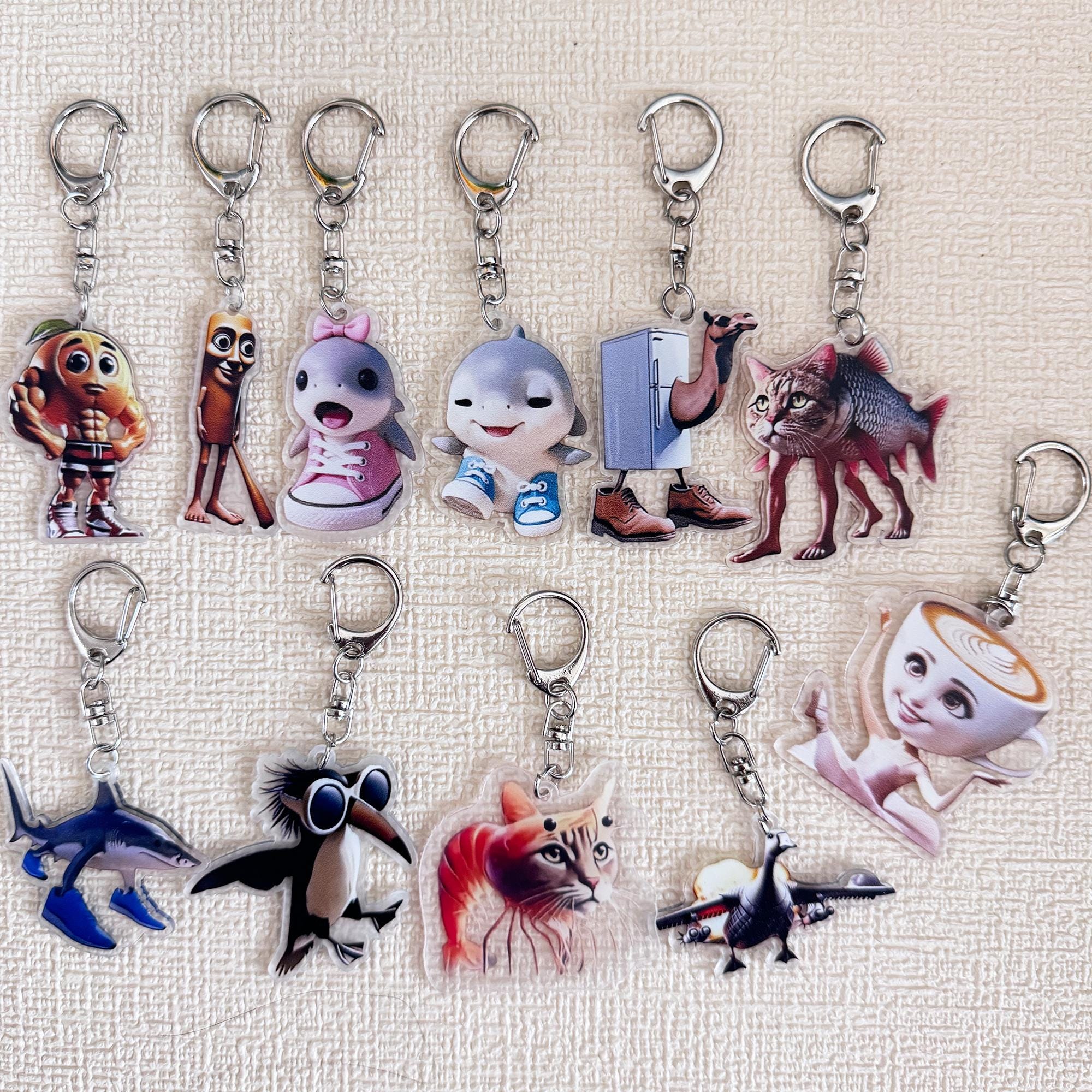 Funny Italian Brainrot Figure Keychains,backpack Key Chain Charms ...