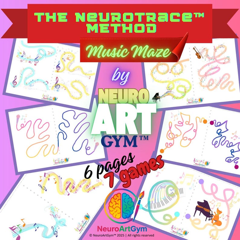 Neurotrace Music Maze – Printable Brain Training Game 6 GAMES ...