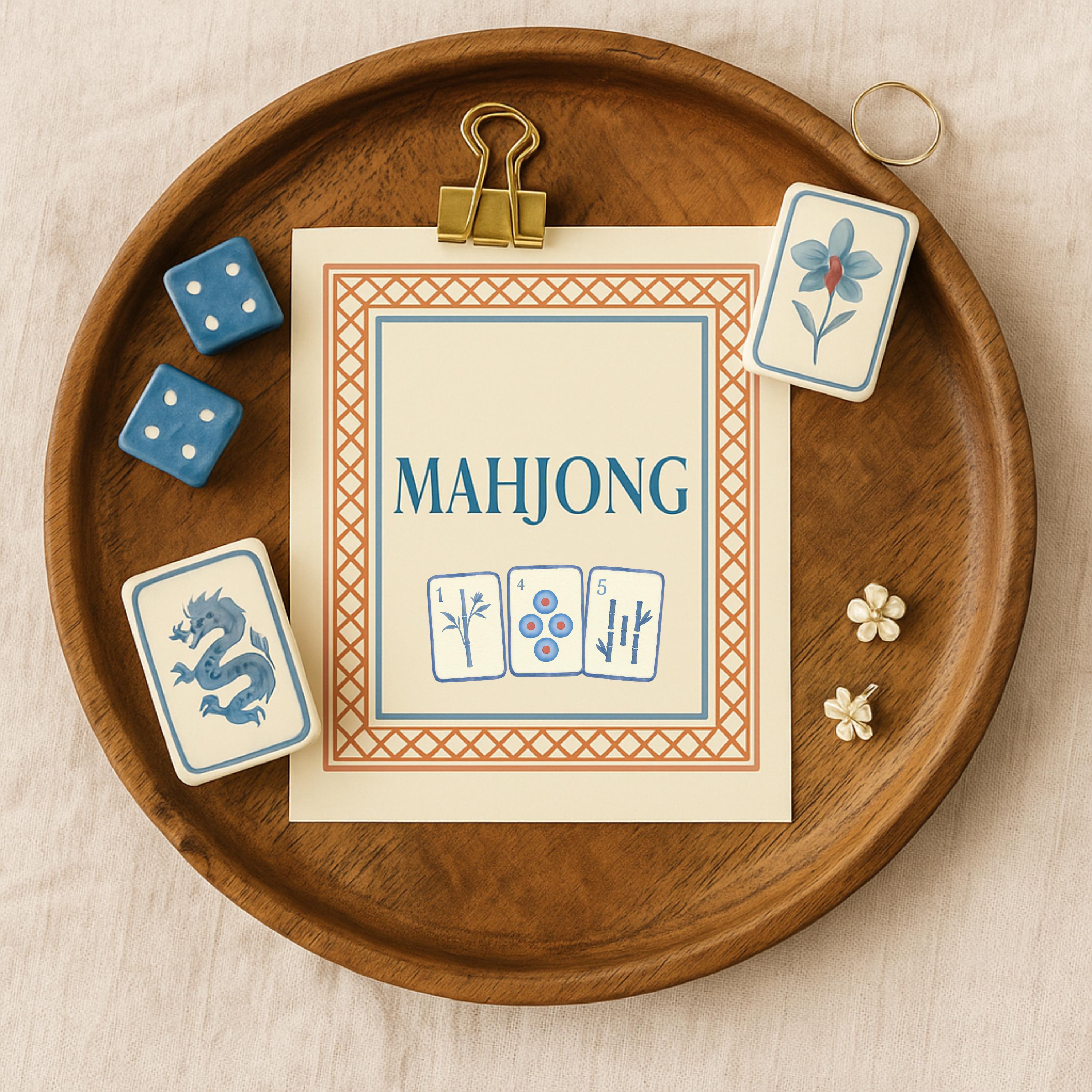 Watercolor Mahjong Tile Clipart Set, Pastel Asian Tiles, Seamless ...