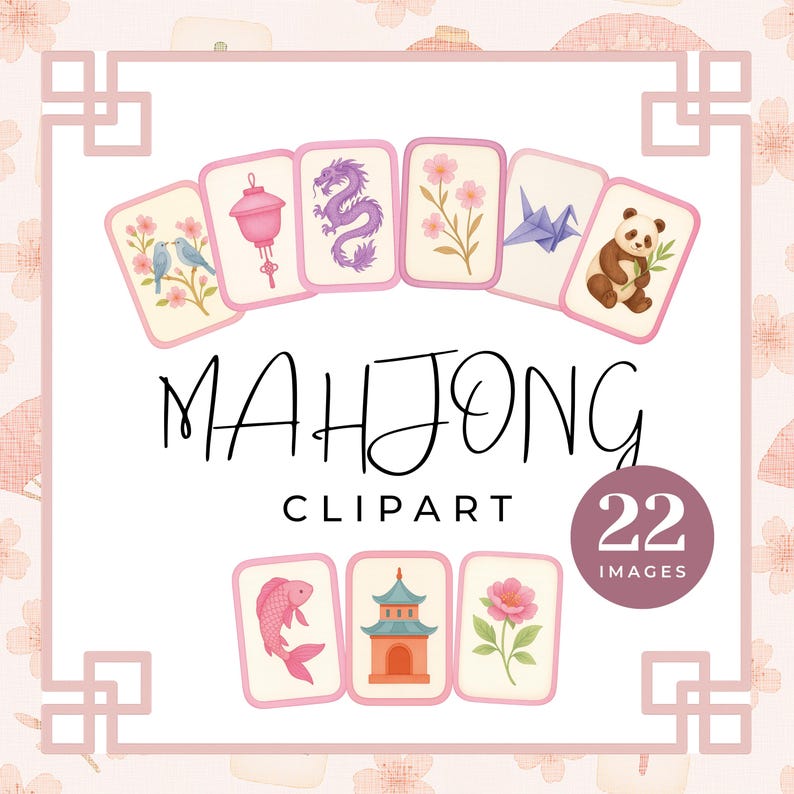 Mahjong Clipart, Watercolor Mahjong Tile Png, Pastel Asian Tile Set ...