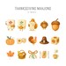 Thanksgiving Mahjong Clipart, Watercolor Autumn Tiles, Party Decor ...