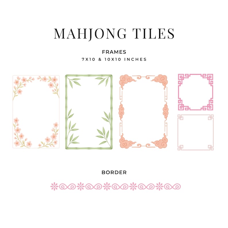 Mahjong Clipart, Watercolor Mahjong Tile Png, Pastel Asian Tile Set ...