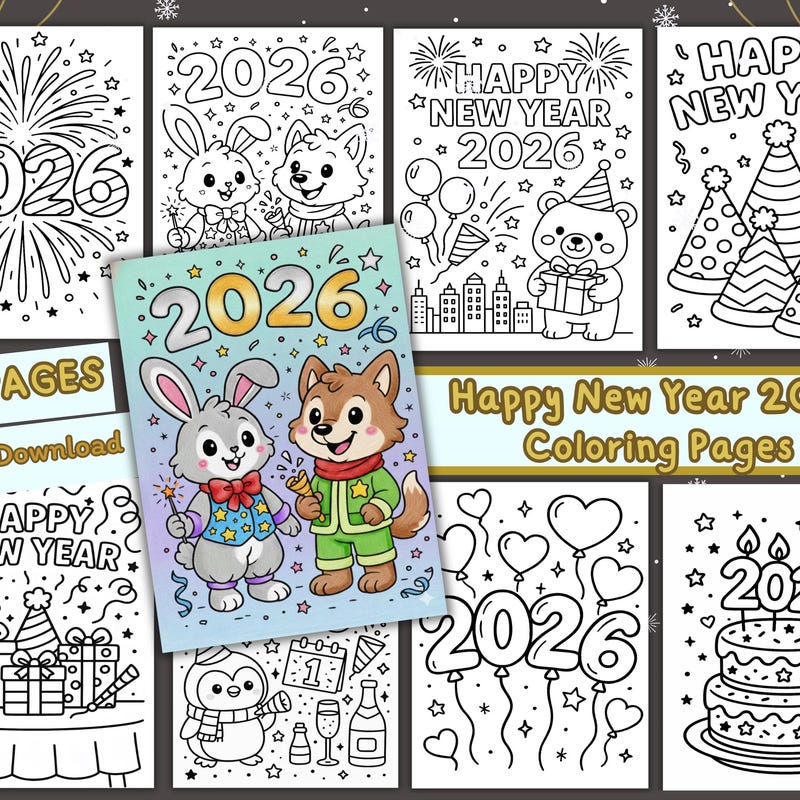 2026 Coloring Poster - Etsy UK
