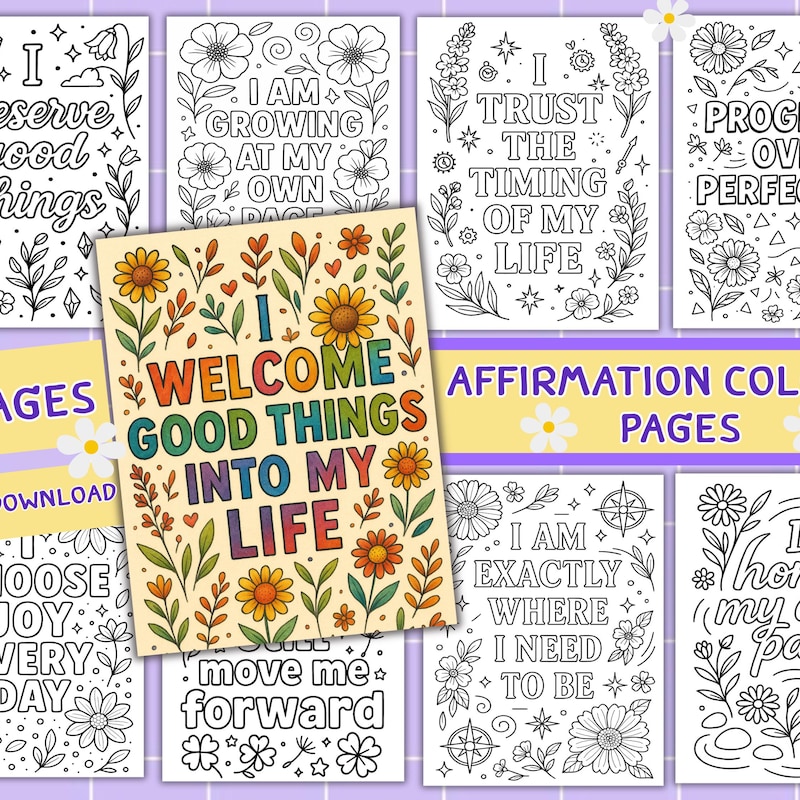 Affirmation Coloring - Etsy