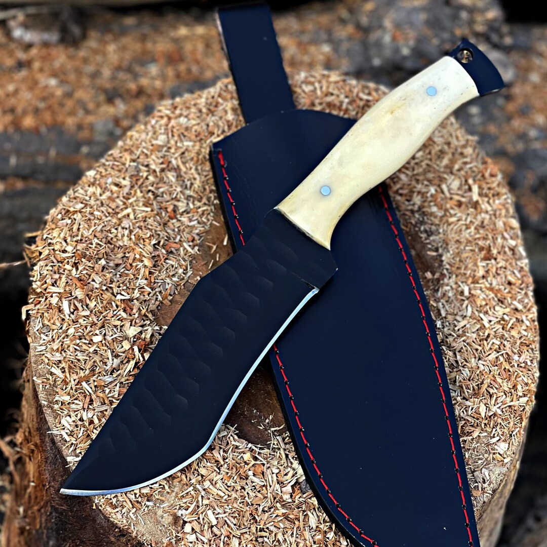Handmade Tracker Knife 1095 High Carbon Steel Hand Forged Camel Bone ...