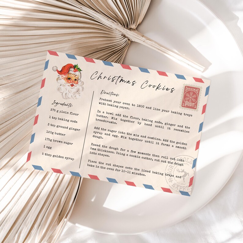 Vintage Christmas Postcard Recipe Card | Tacky Retro Holiday Recipe ...