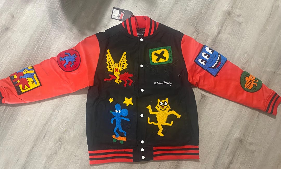 Keith Haring Varsity Jacket - Medium Size - Etsy