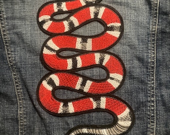 Large Coral Snake,red Snake,iron on Patch ,embroidered Patch,sew on ...