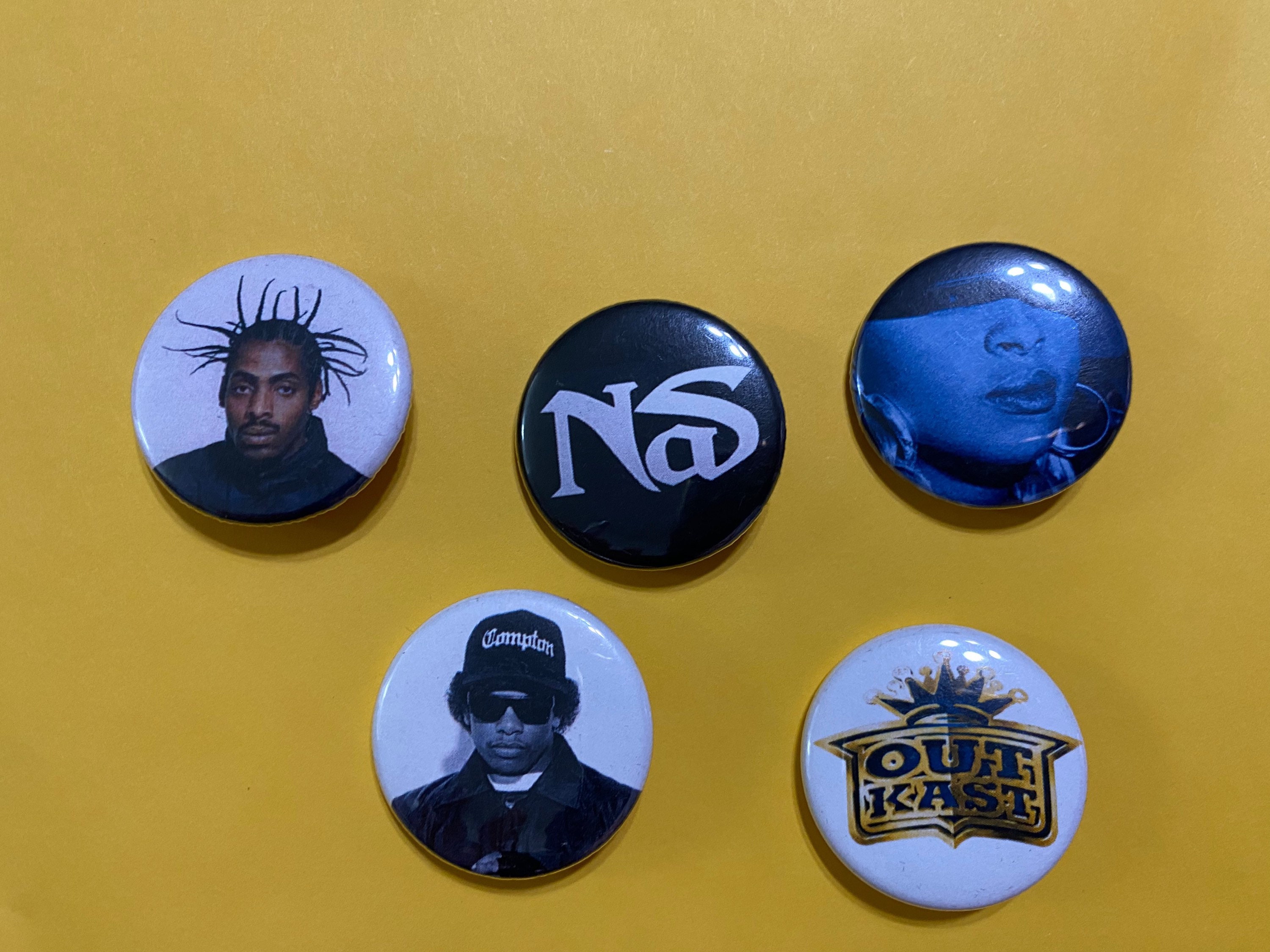 Rap Pins Set-coolio Outkast Latifa Nas - Etsy