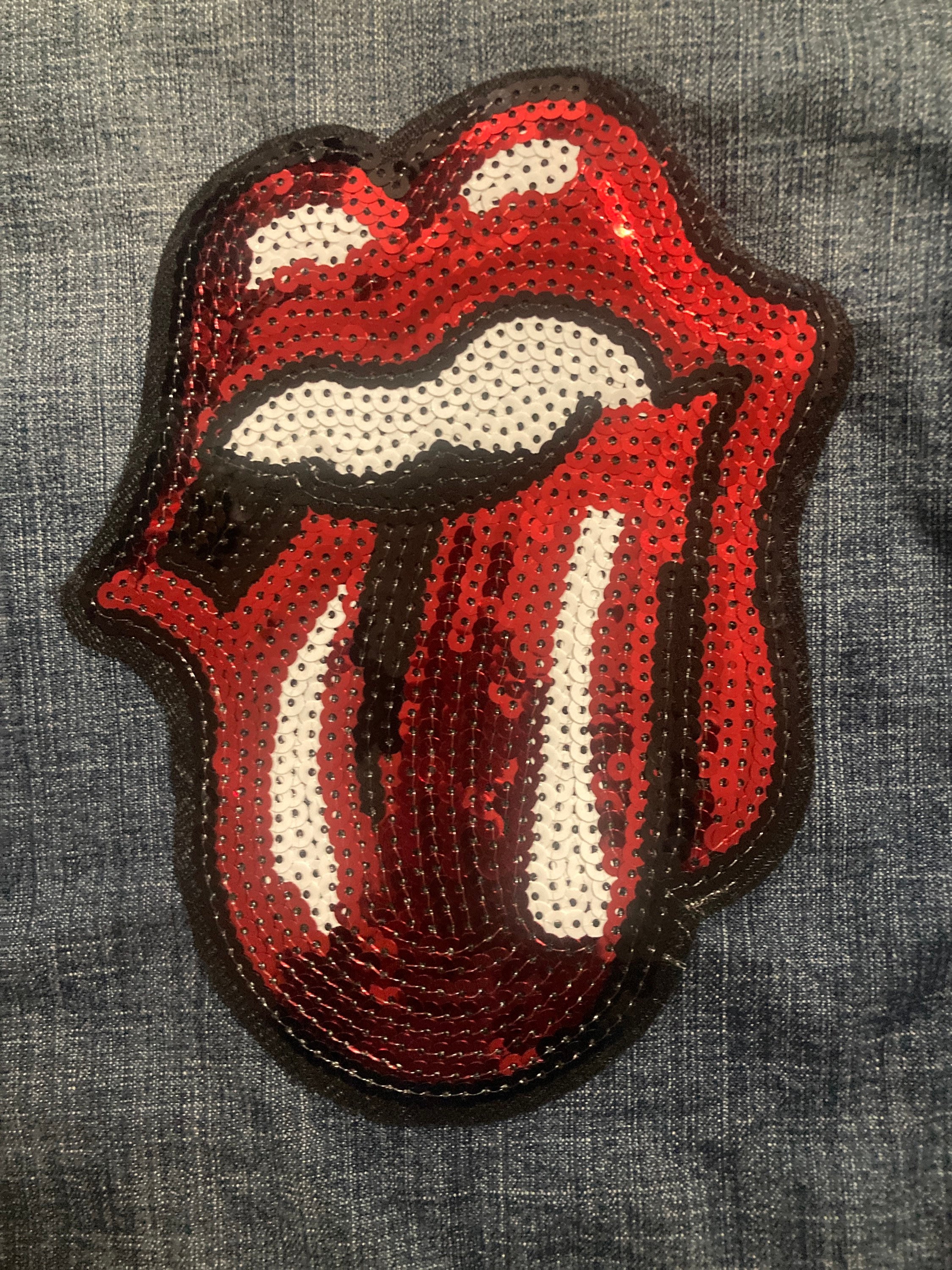 Large Rolling Stone Sequin Back Patch - Etsy