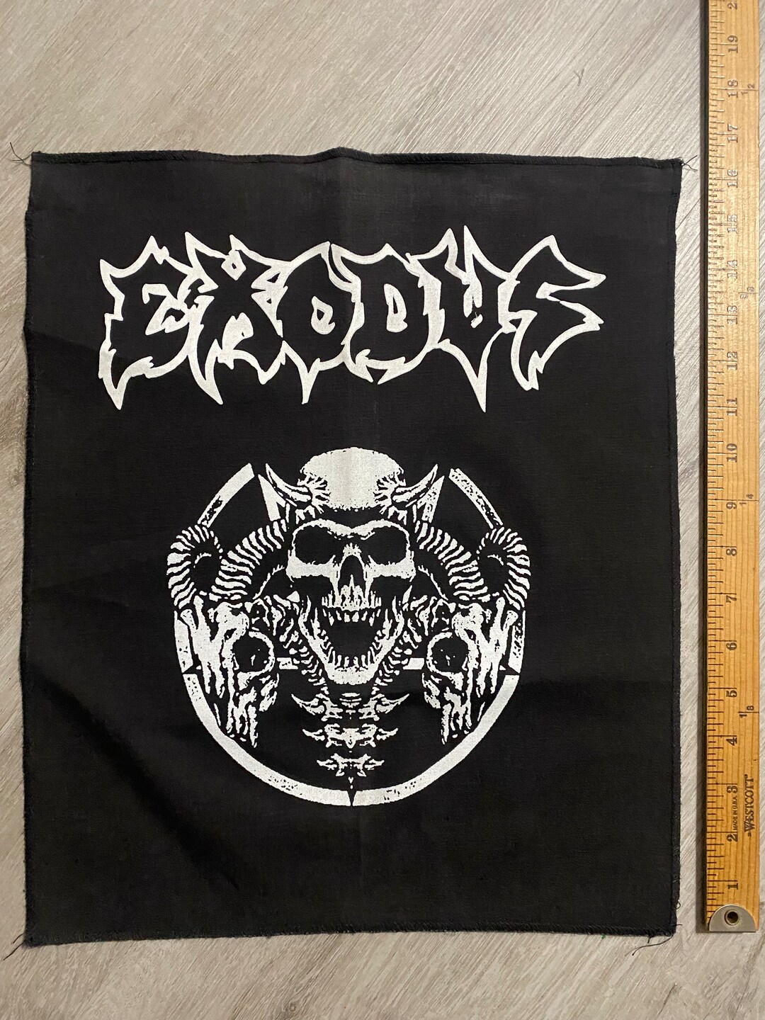 Exodus Large Black and White Patch Style ( Sew on ) With Shredded ...